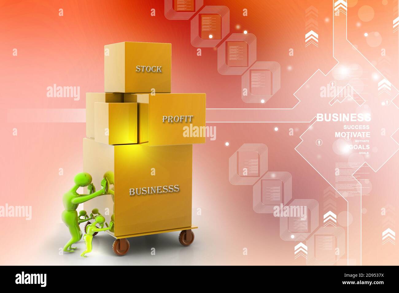 Person pushing a box - isolated over a white background. Teamwork ...