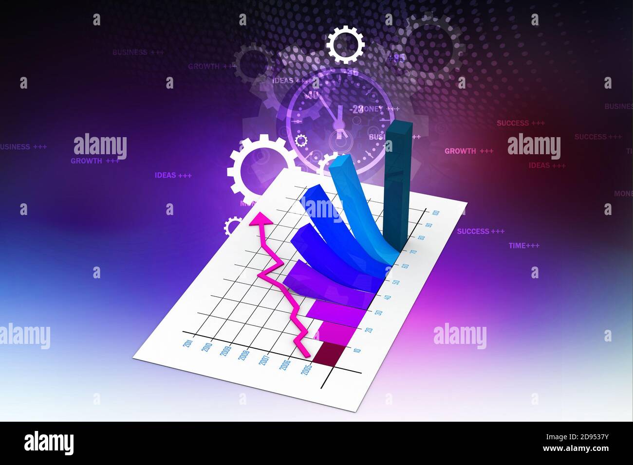 business graph with chart Stock Photo - Alamy