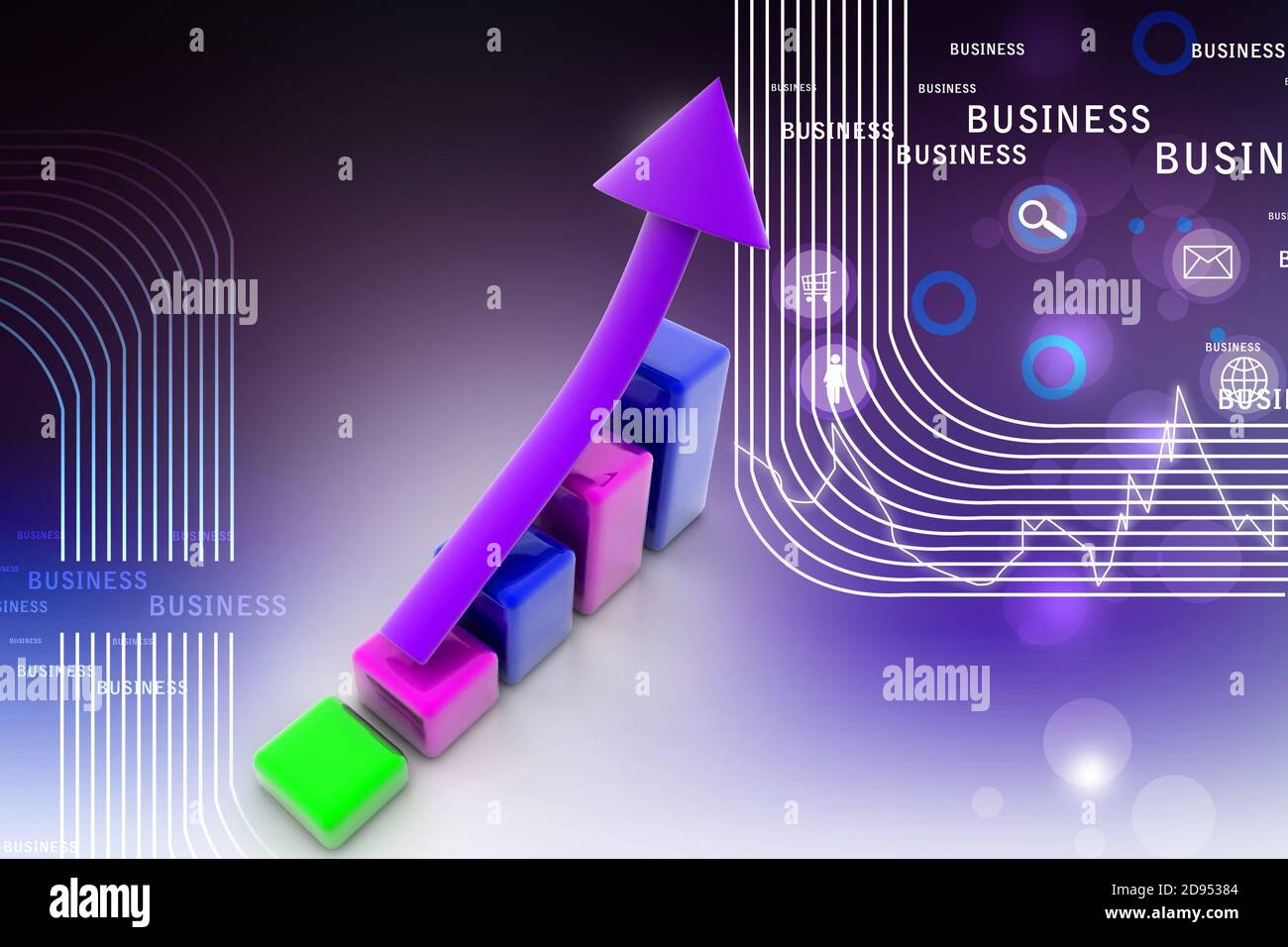 3d multi use business graph Stock Photo - Alamy
