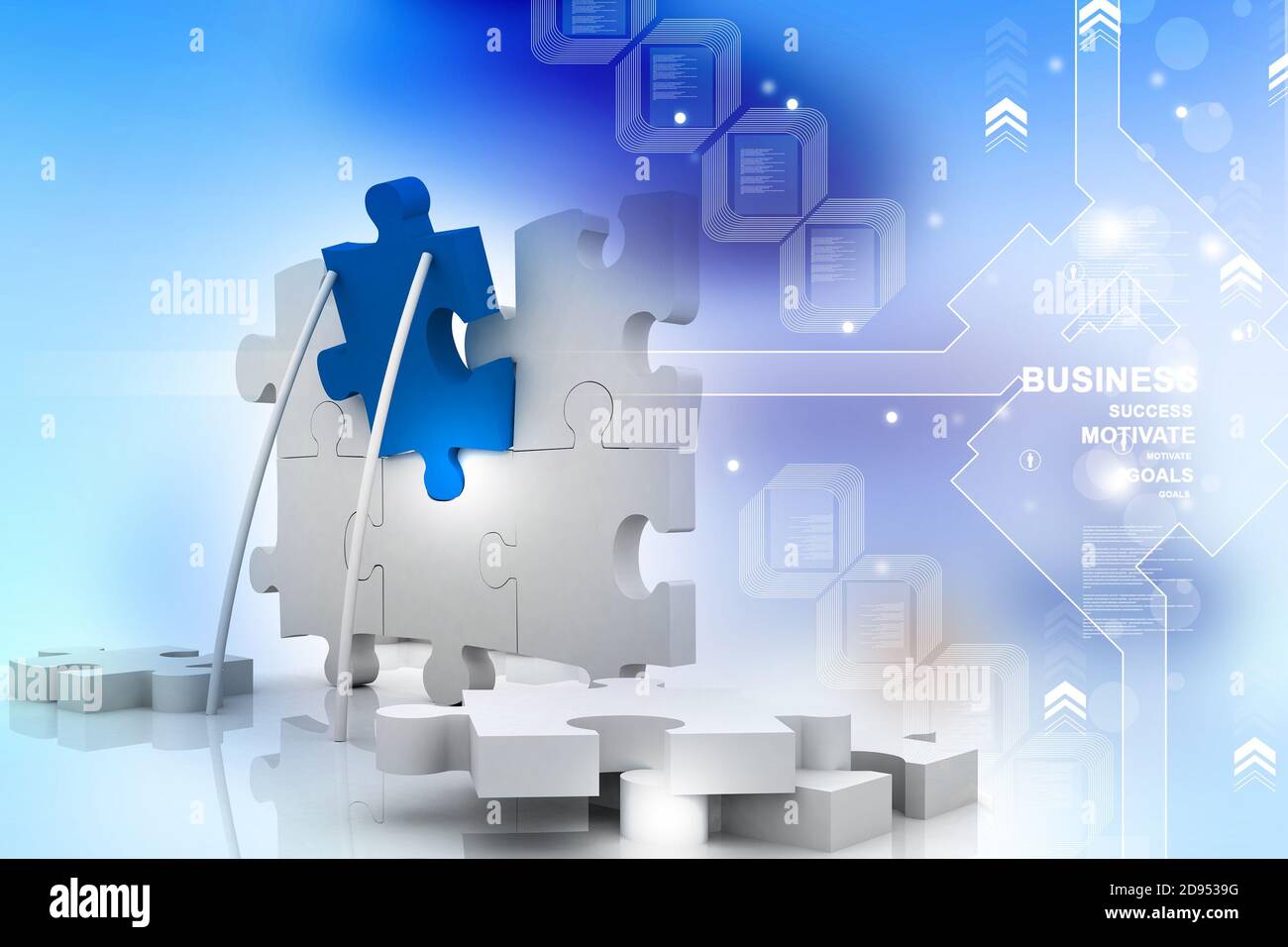 3d multi use puzzles in white background Stock Photo - Alamy