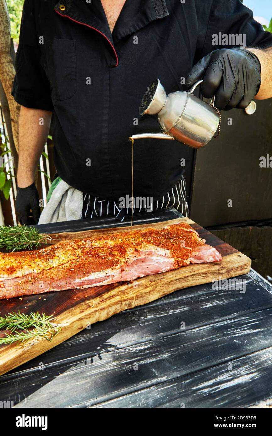 Chef pours sea salt hi-res stock photography and images - Alamy