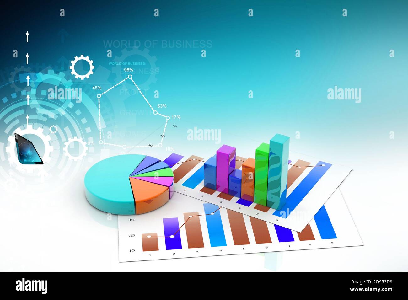 Business graph with chart Stock Photo - Alamy