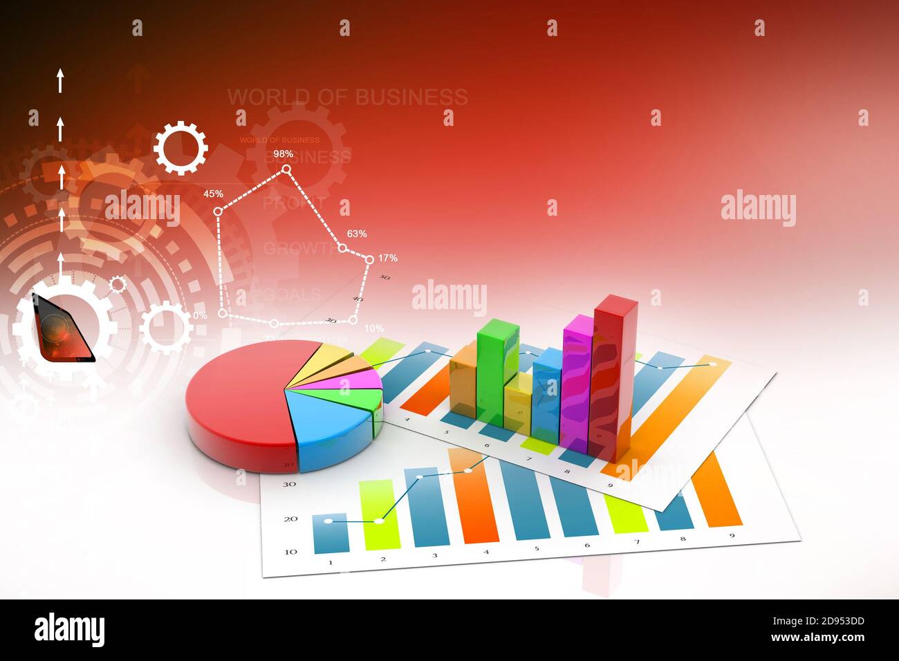 Business graph with chart Stock Photo - Alamy