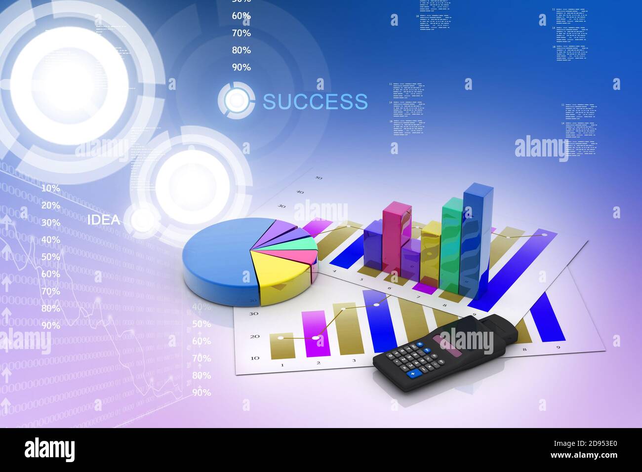Business graph with chart Stock Photo - Alamy