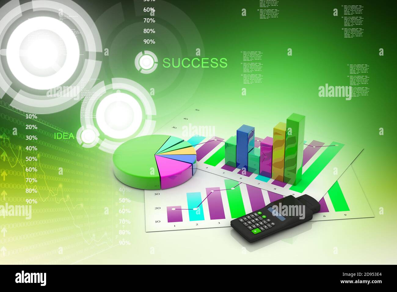 Business graph with chart Stock Photo - Alamy