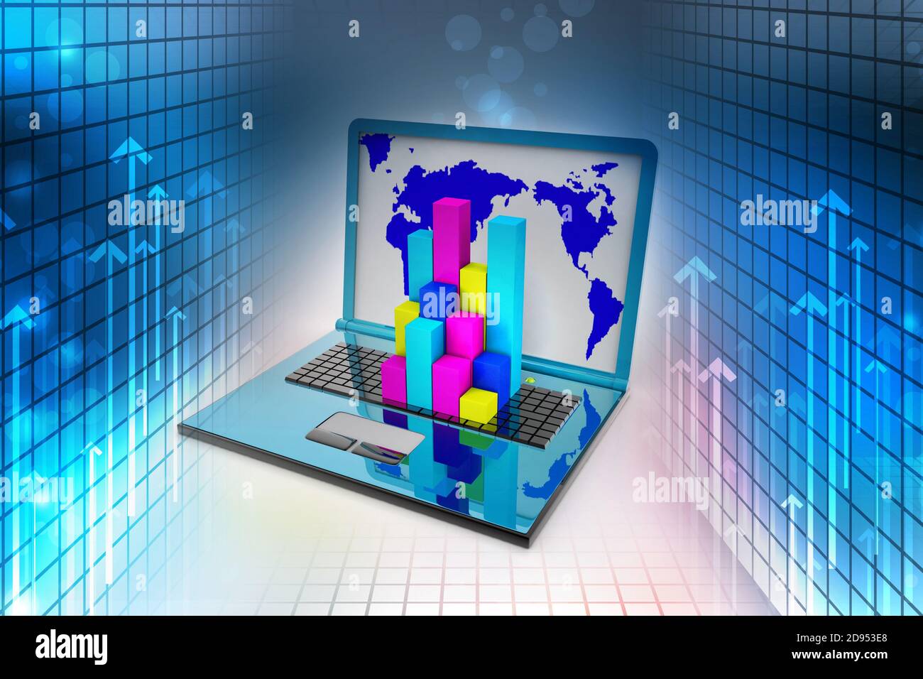 Graph in computer Stock Photo - Alamy