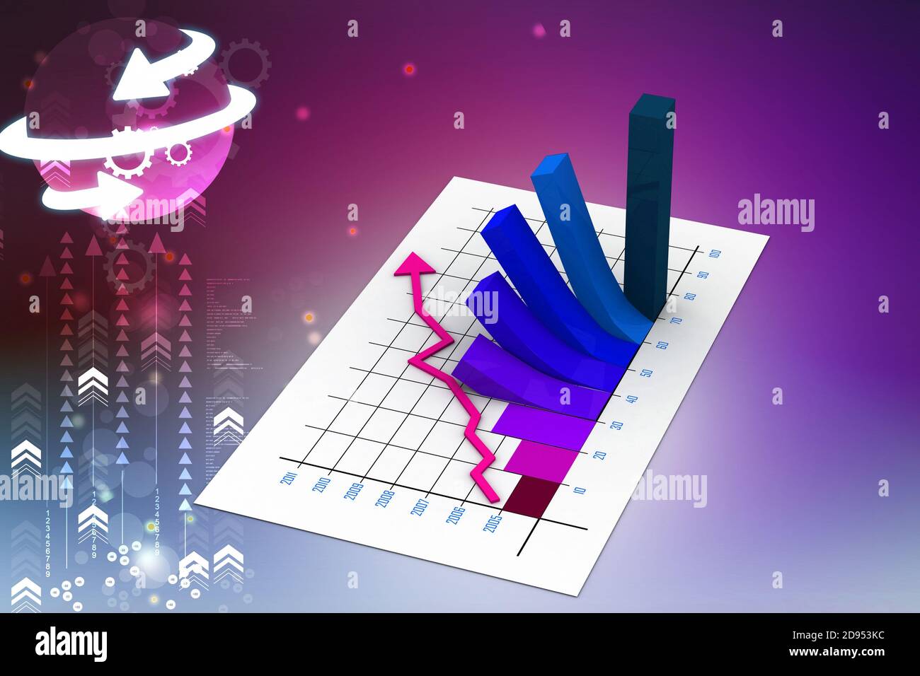 business graph with chart Stock Photo - Alamy