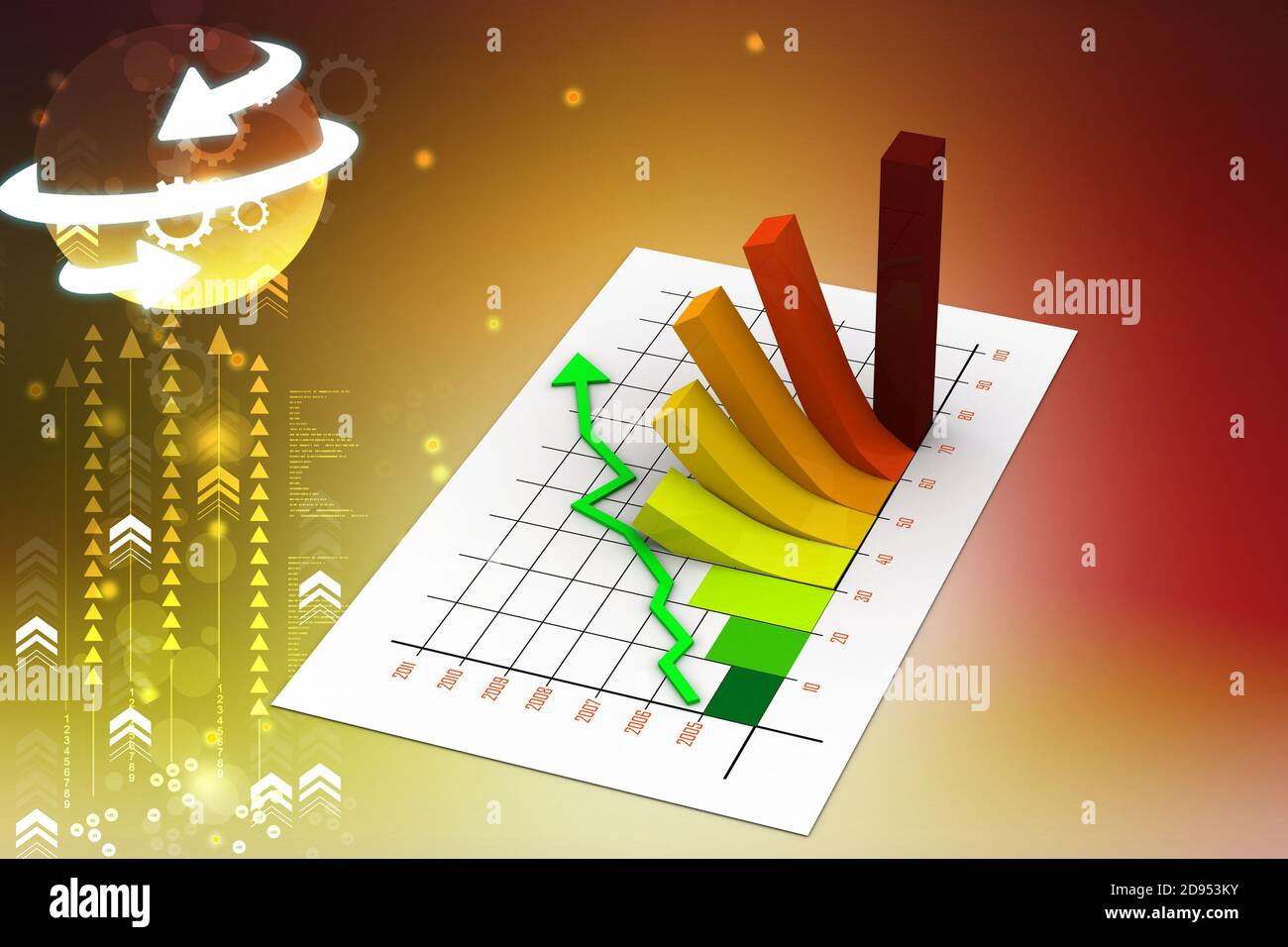 business graph with chart Stock Photo - Alamy