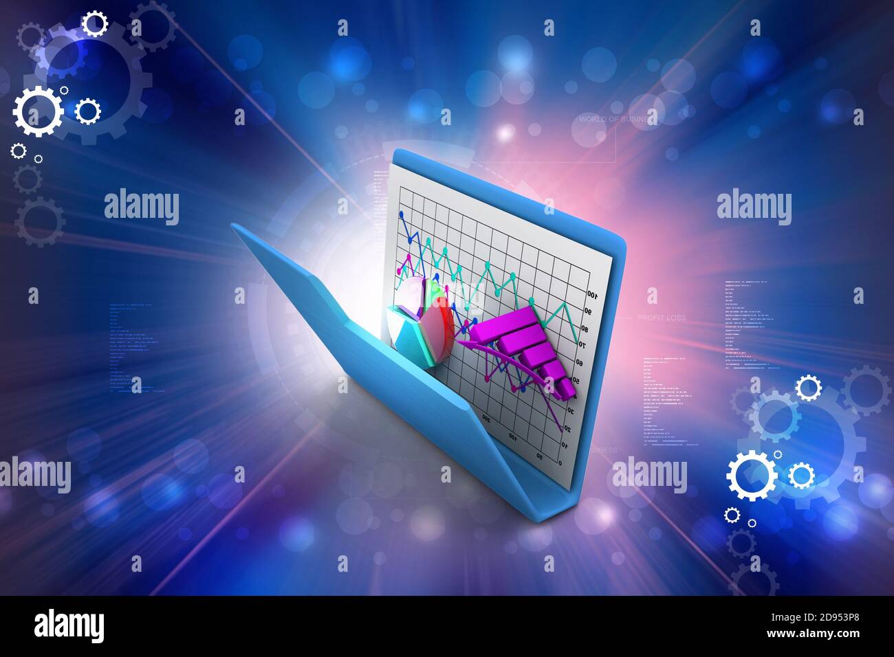 folder with diagram, chart, graph Stock Photo - Alamy