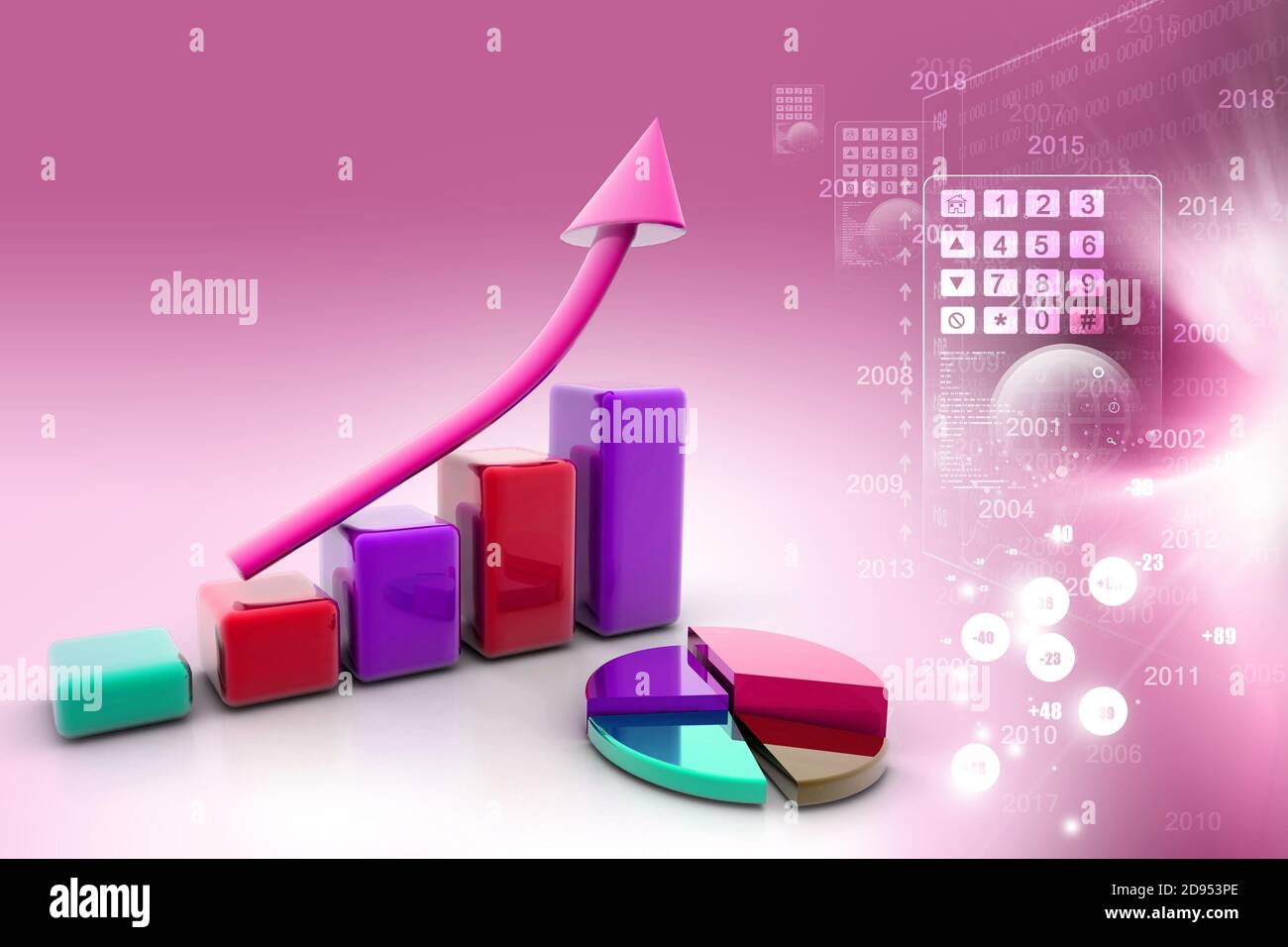 Business graph and pie chart with business concept Stock Photo - Alamy
