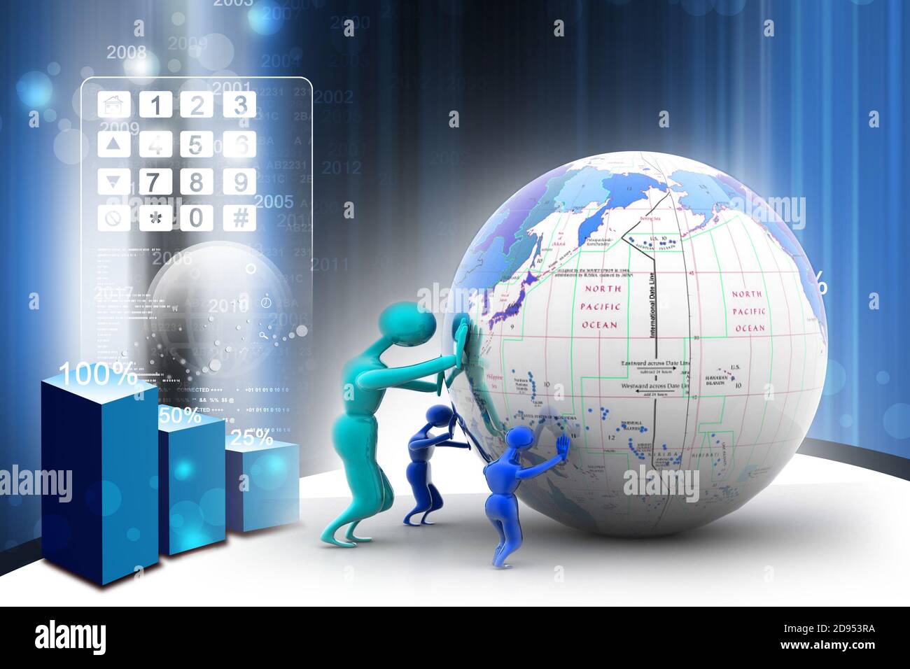 The strong persons push earth. Teamwork Business concept Stock Photo ...