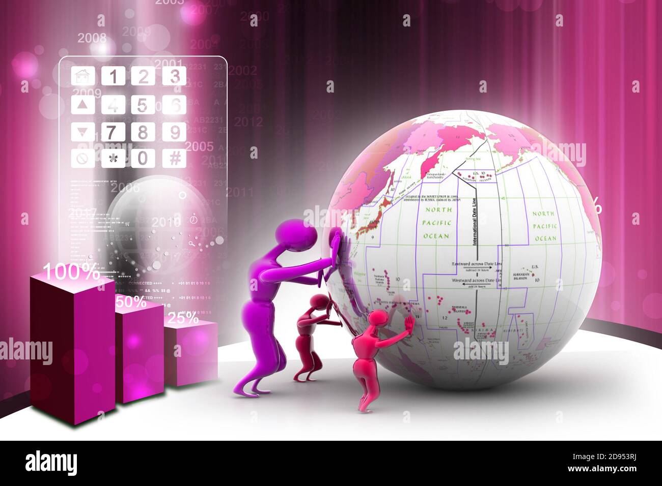 The strong persons push earth. Teamwork Business concept Stock Photo ...