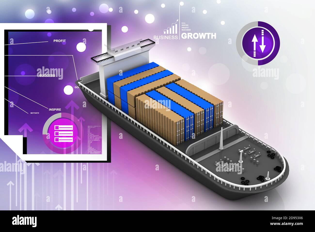 3d cargo ship Stock Photo - Alamy