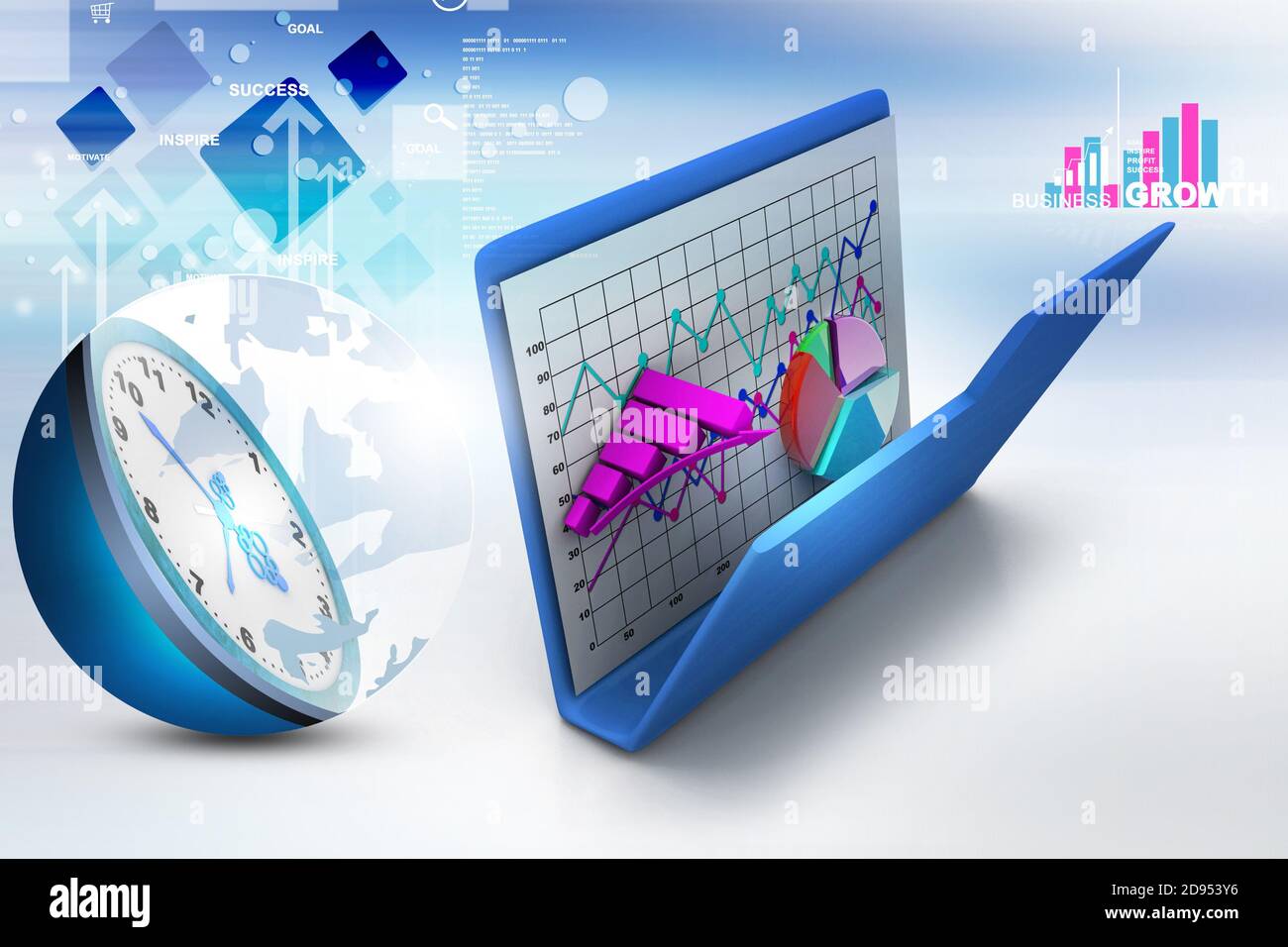 folder with diagram, chart, graph Stock Photo - Alamy