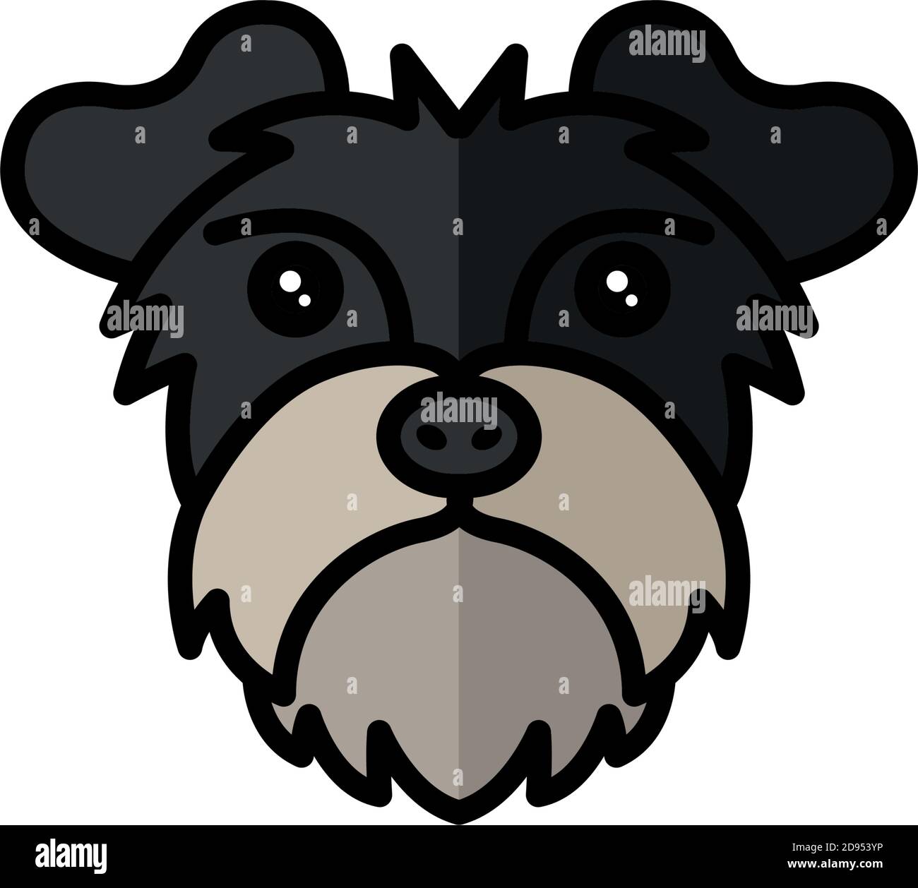 schnauzer dog pet mascot breed head character vector illustration ...