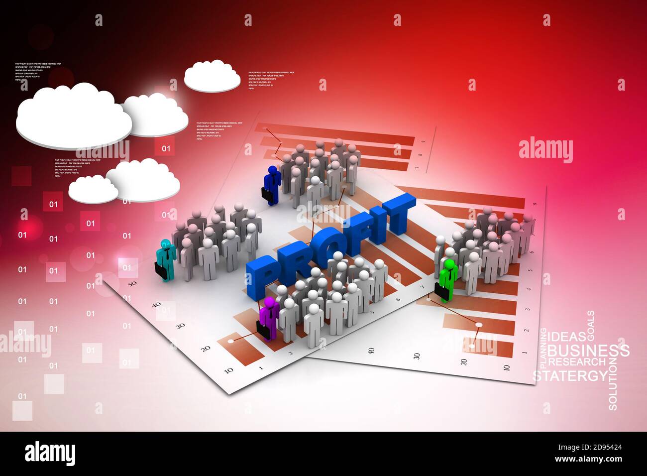 Business people with profit chart Stock Photo - Alamy