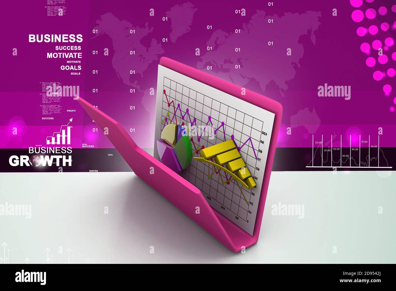 folder with diagram, chart, graph Stock Photo - Alamy