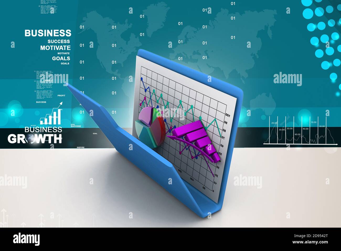 folder with diagram, chart, graph Stock Photo - Alamy