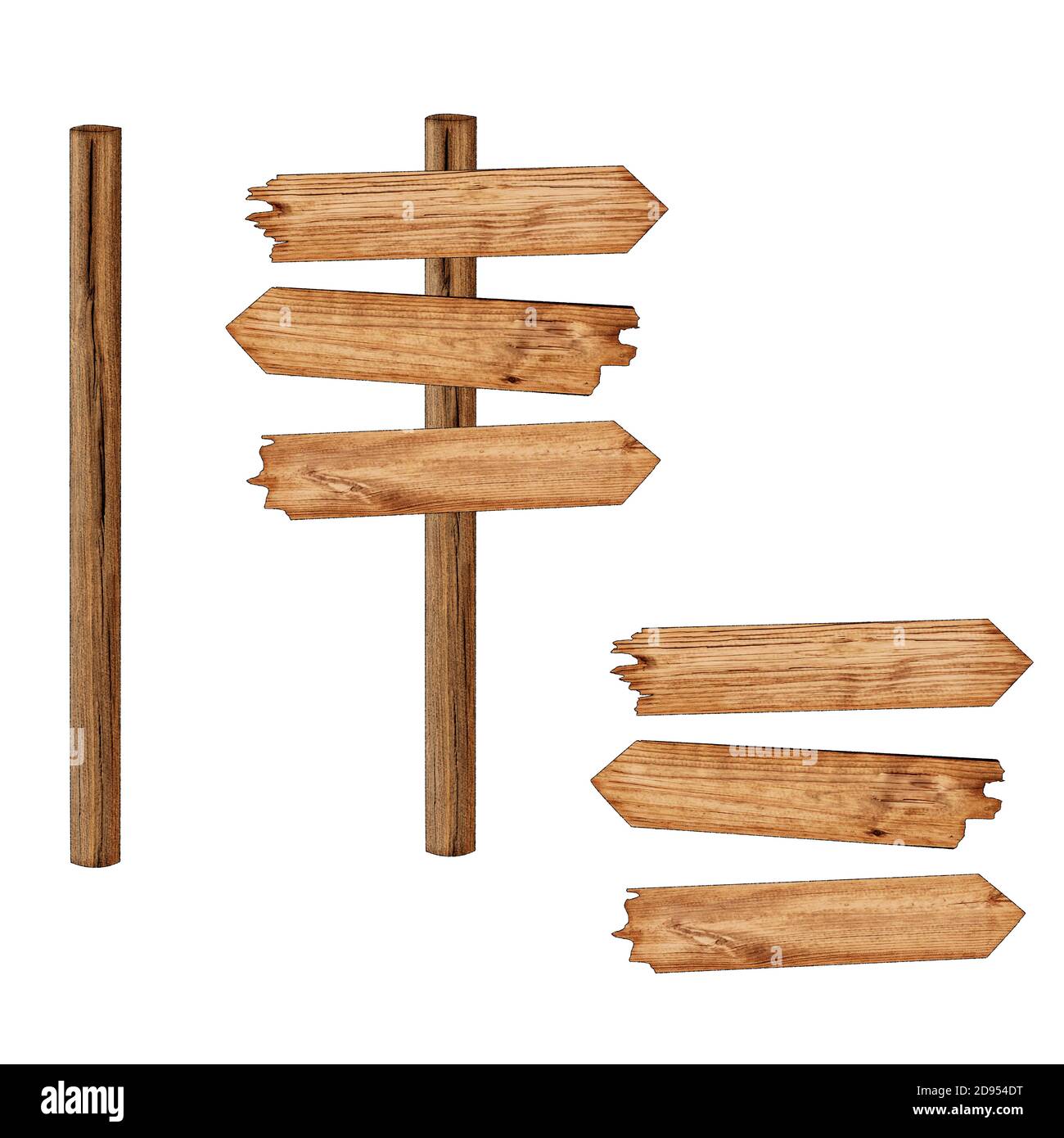 Wooden road sign. illustration on white background Stock Photo - Alamy