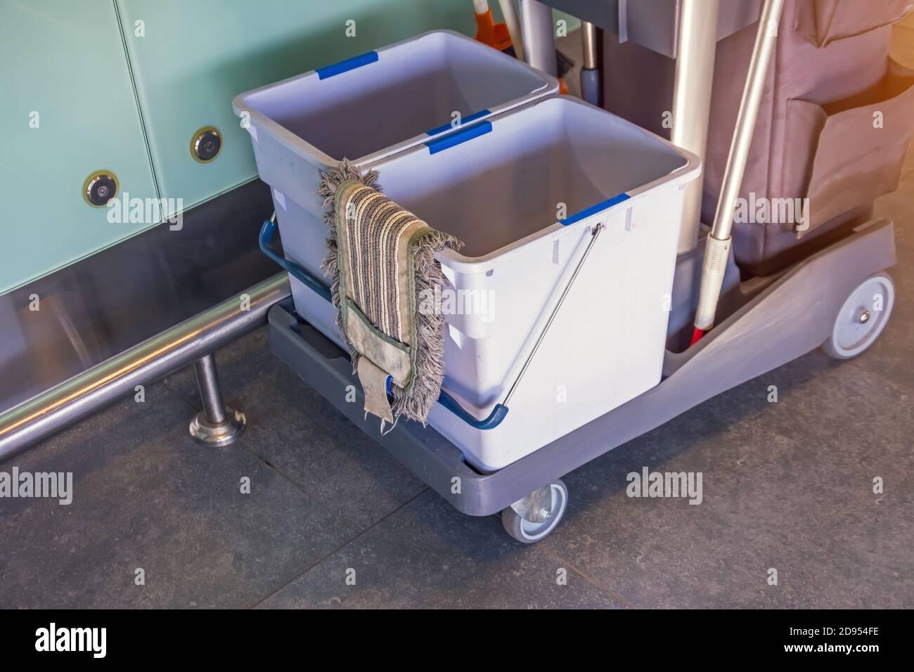 Cleaning trolley mop bucket floor cleaning equipment and mops at the ...