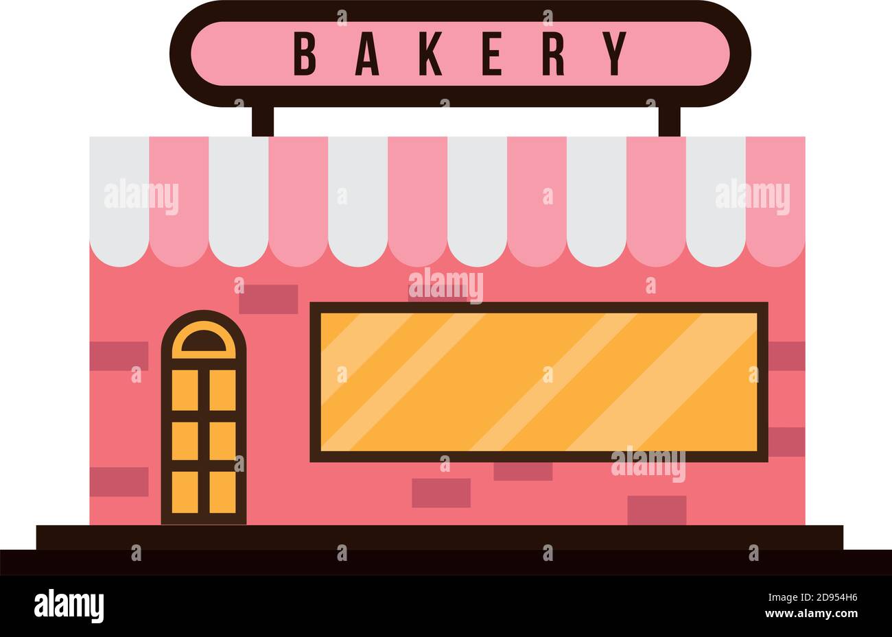 little bakery store building facade scene vector illustration design ...