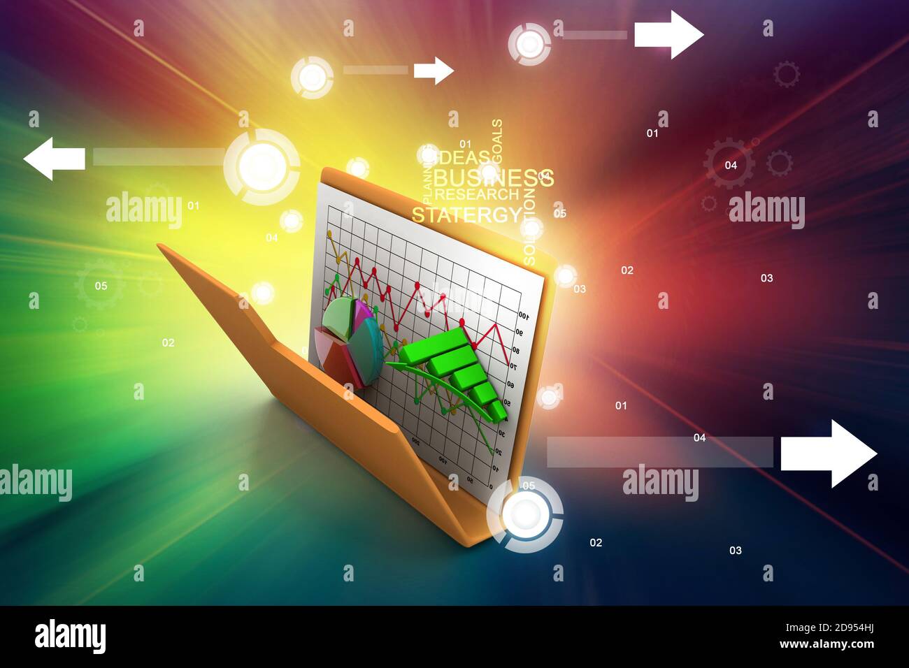 folder with diagram, chart, graph Stock Photo - Alamy