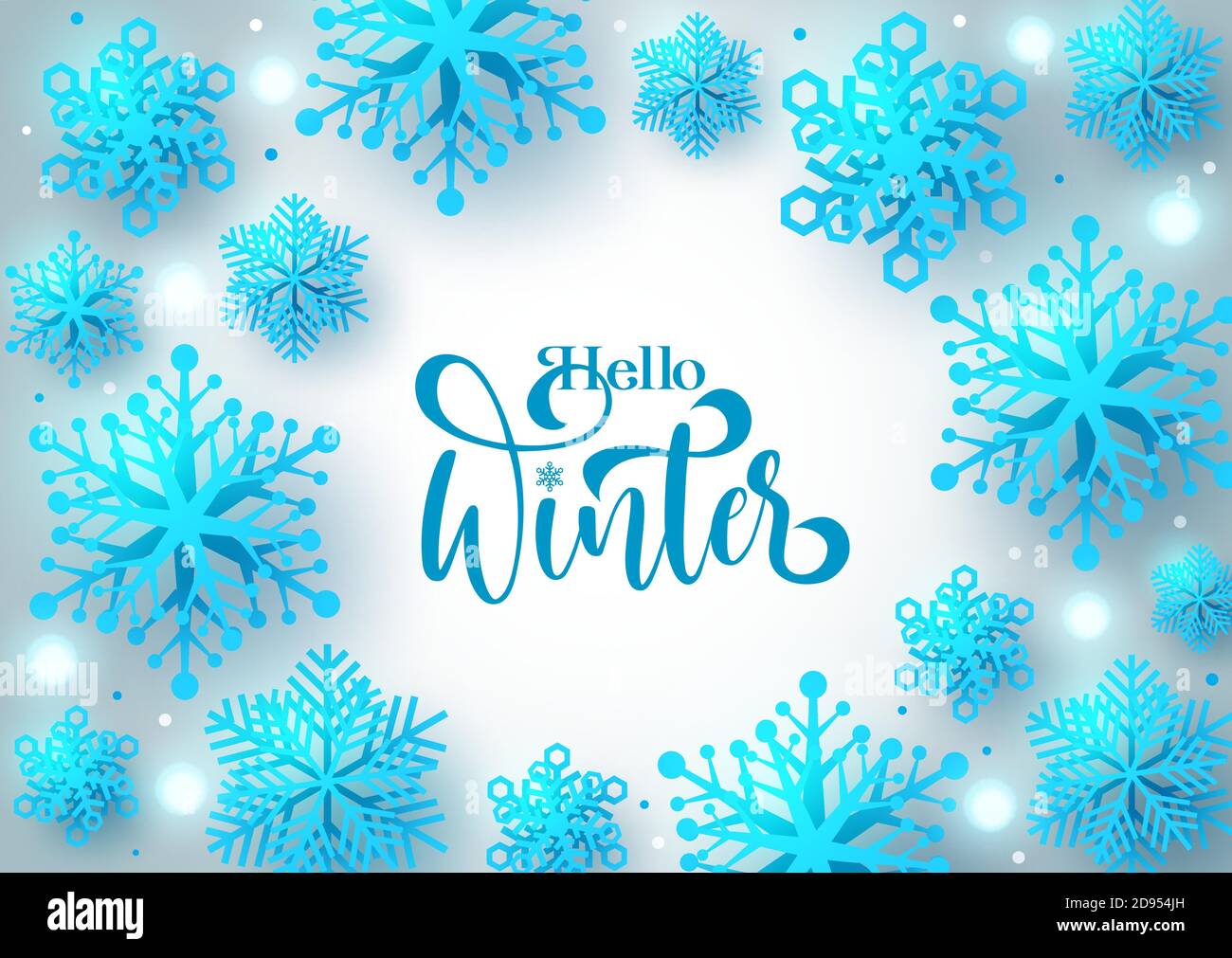 Hello winter vector background design. Hello winter text with snow ...