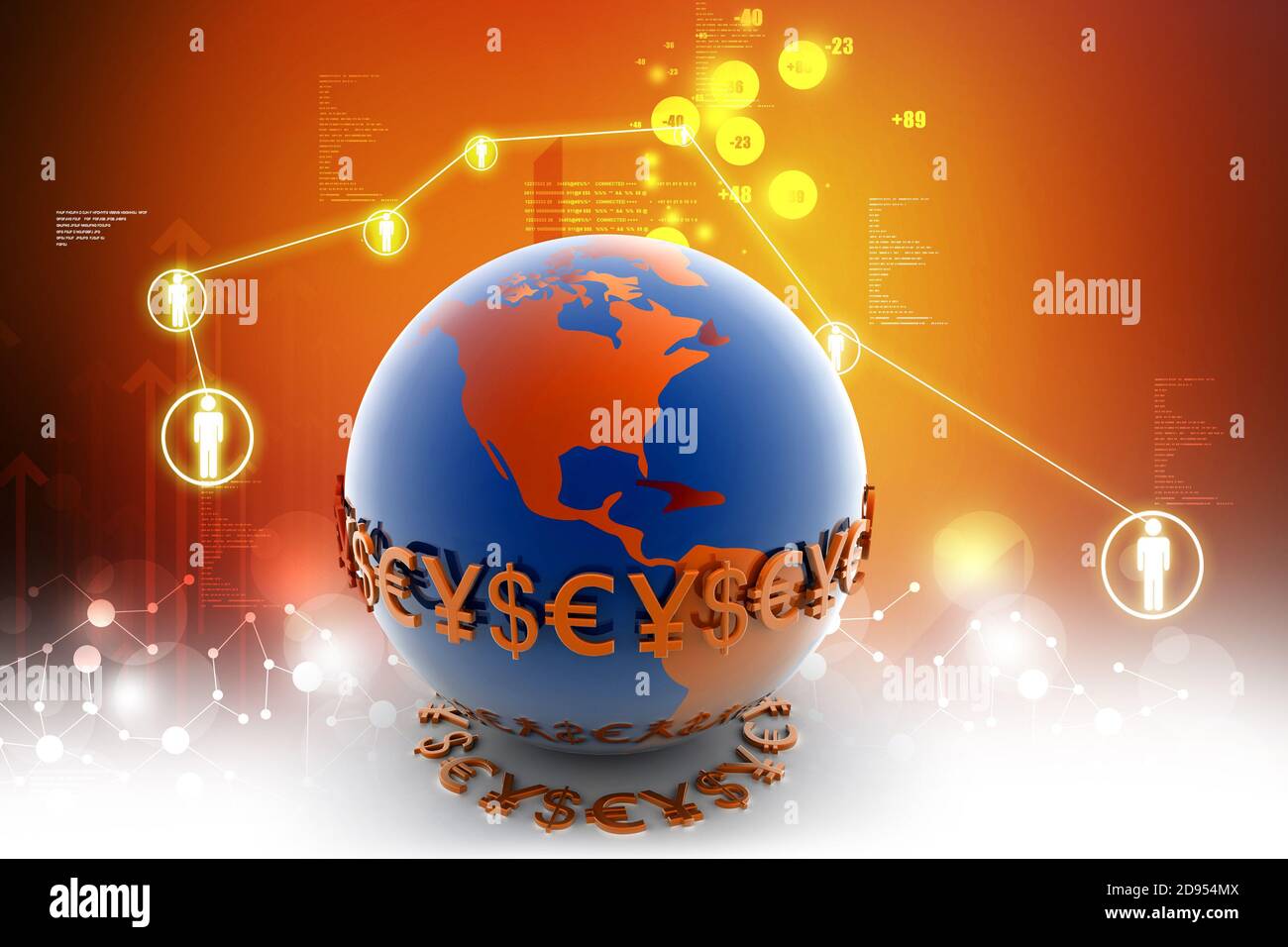 3d illustration of World and currency Stock Photo - Alamy
