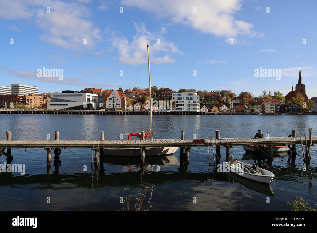 Beautiful daytime view of the river in Sonderborg, Denmark Stock Photo ...
