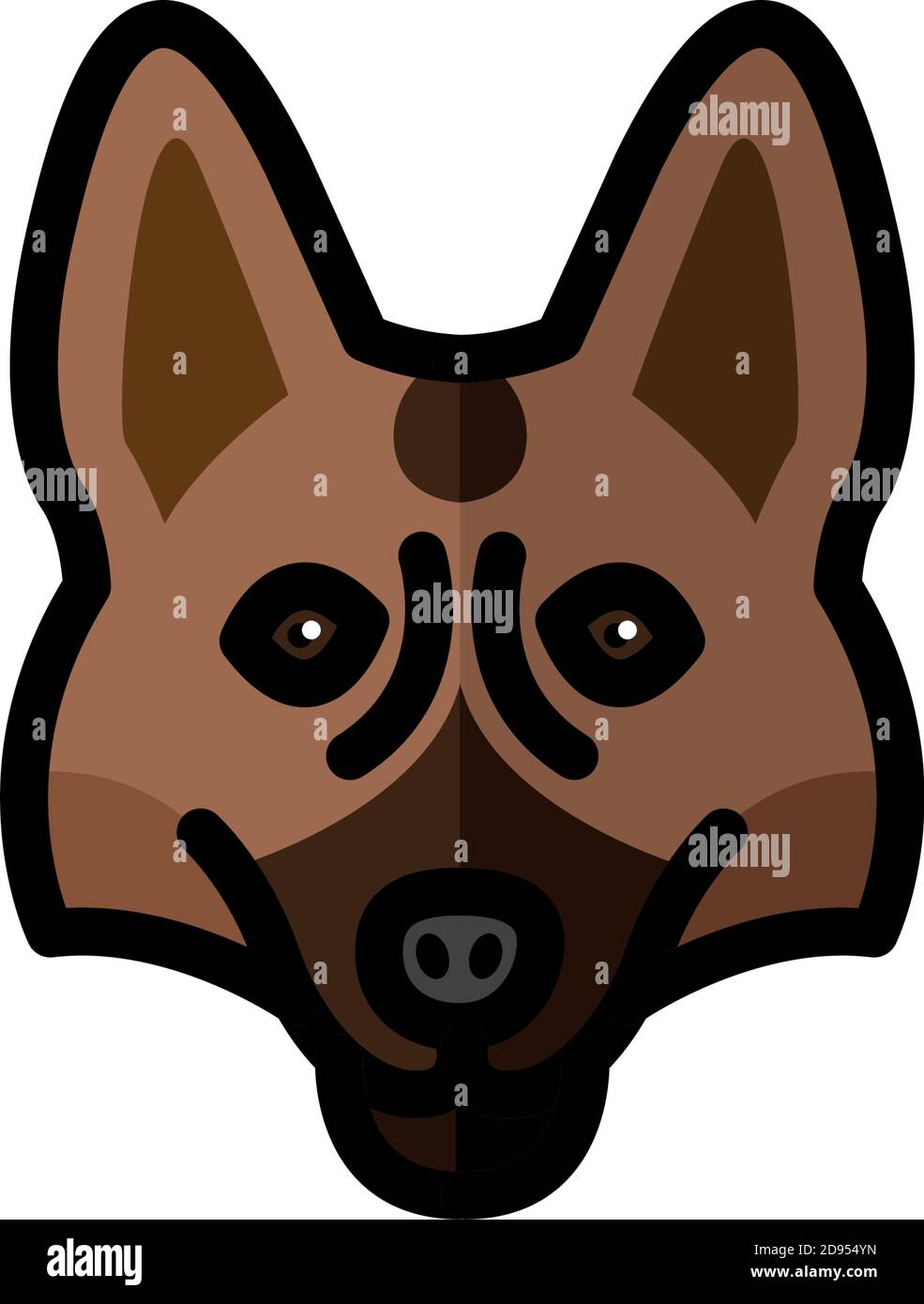 german shepherd dog pet mascot breed head character vector illustration ...