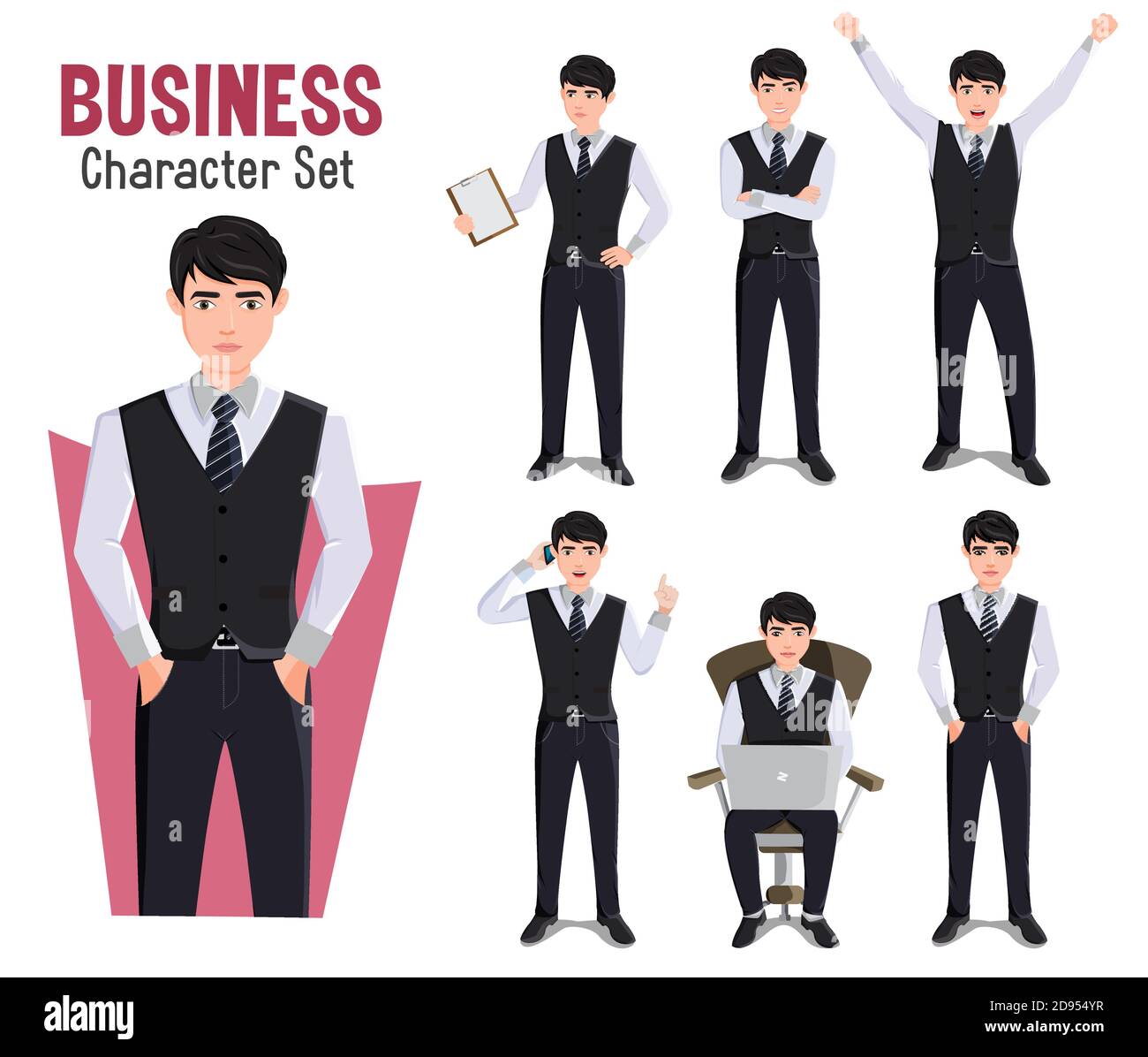 Young company employee standing Stock Vector Images - Alamy