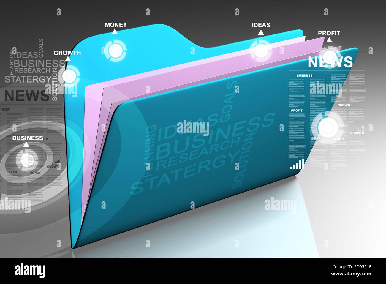 Highly 3d render file folder Stock Photo - Alamy