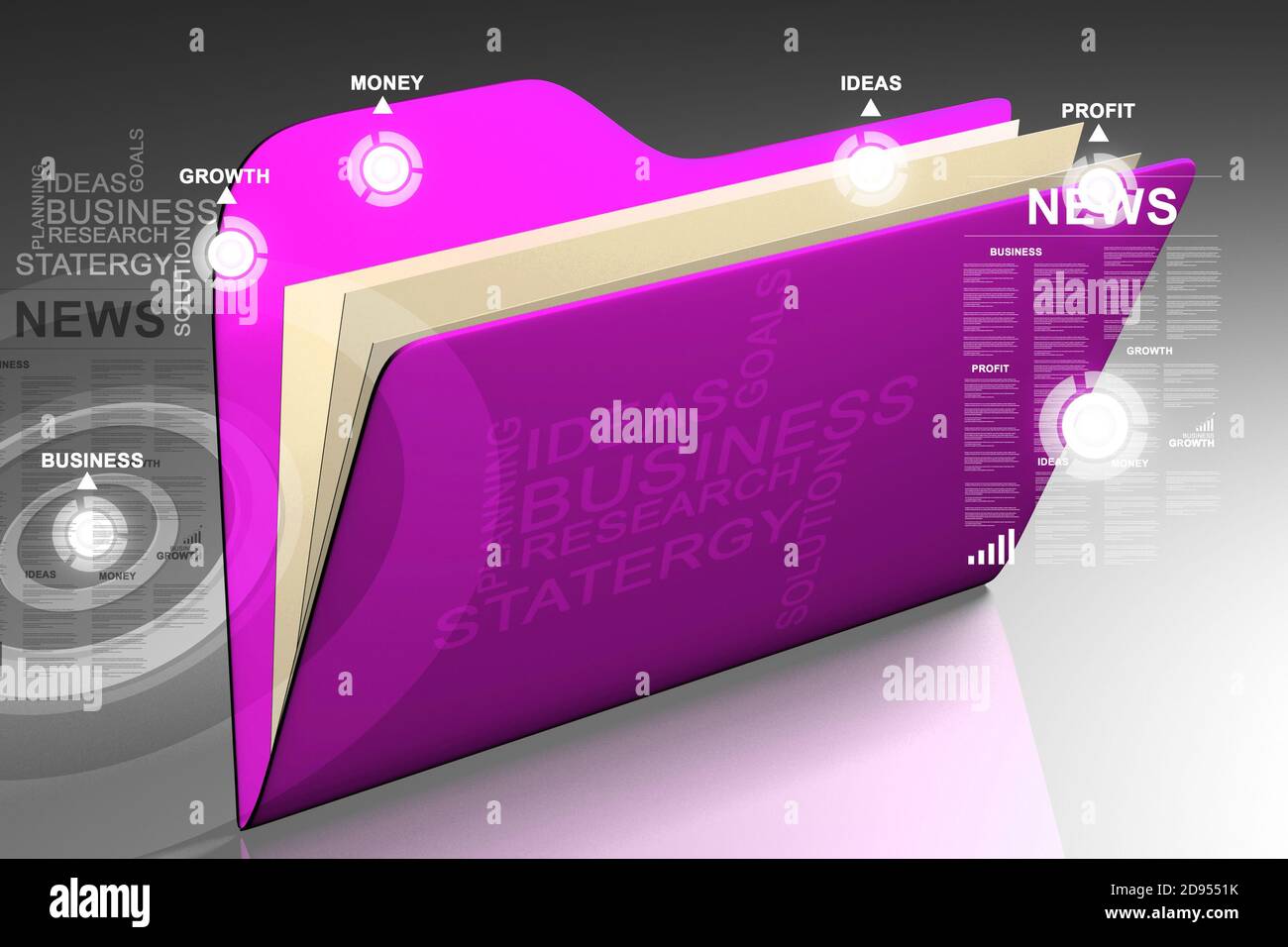 Highly 3d render file folder Stock Photo - Alamy