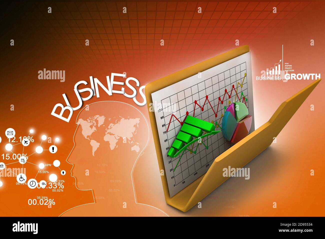 folder with diagram, chart, graph Stock Photo - Alamy