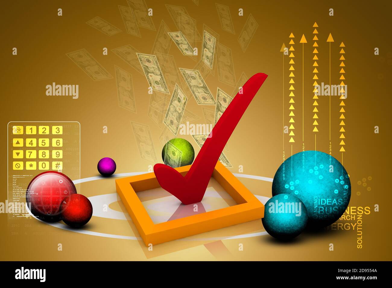 3d multi use check box with check Stock Photo - Alamy