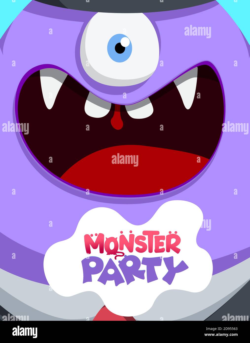 Monster party alien vector concept design. Monster party text in creepy ...