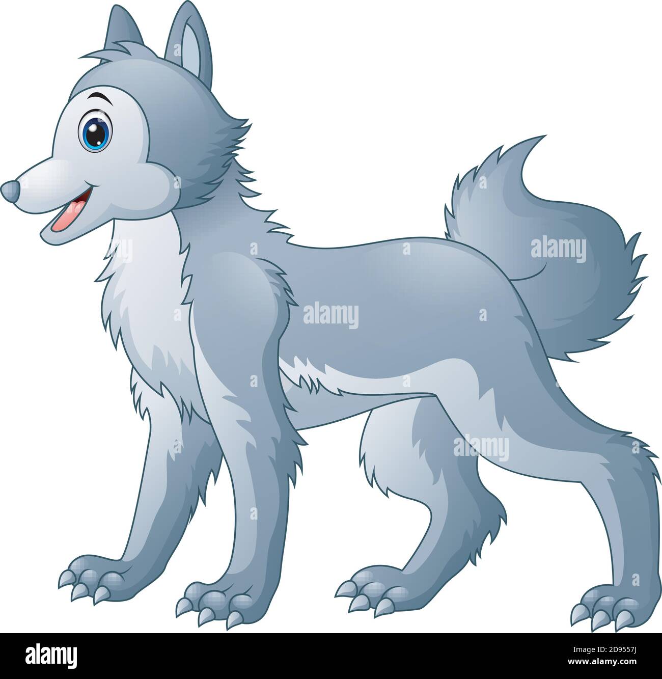 Vector illustration of Cute wolf cartoon Stock Vector Image & Art - Alamy