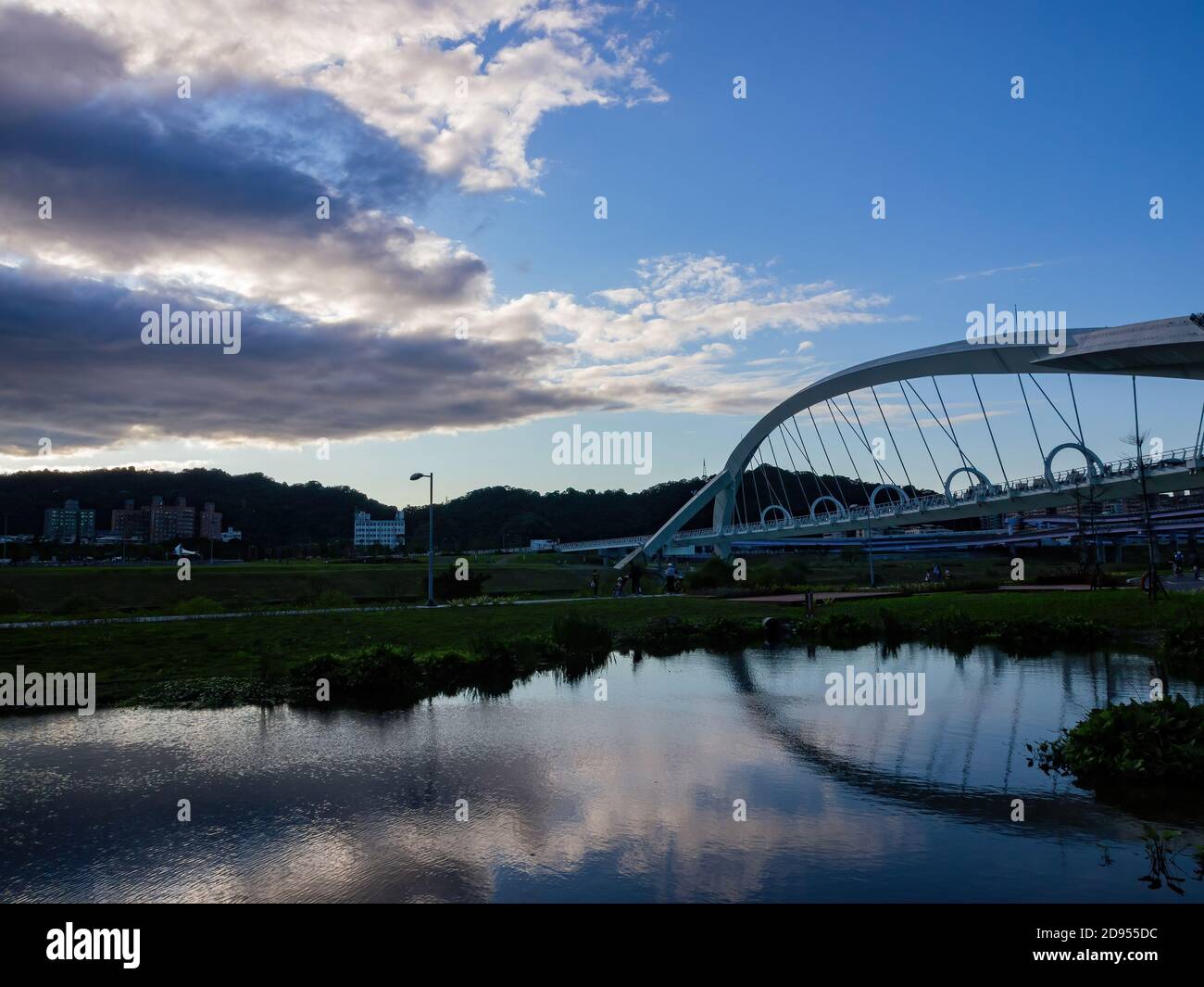 Afternoon view of the Yangguang Bridge at Xindian District, Taipei ...