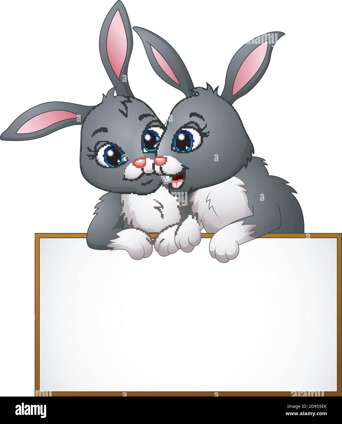 Cute Rabbit Cartoon Blank Board High Resolution Stock Photography and ...