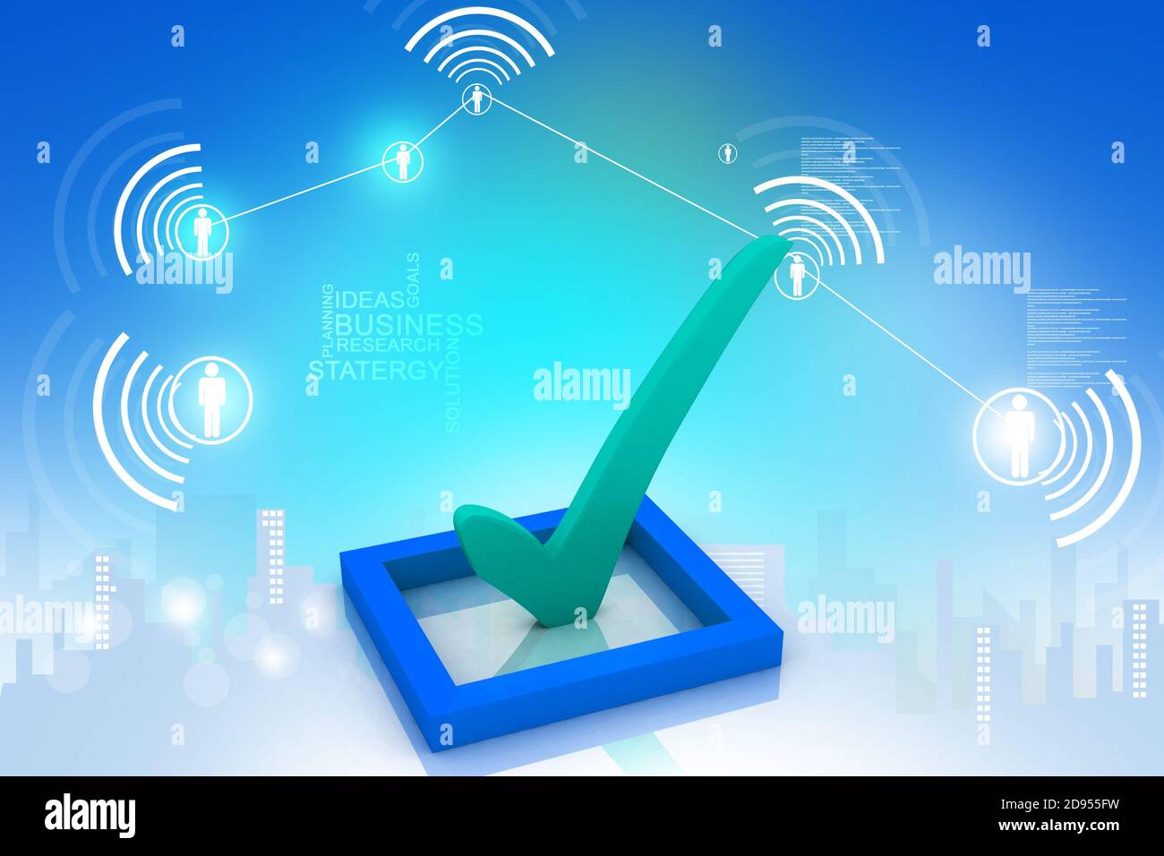 3d multi use check box with check Stock Photo - Alamy
