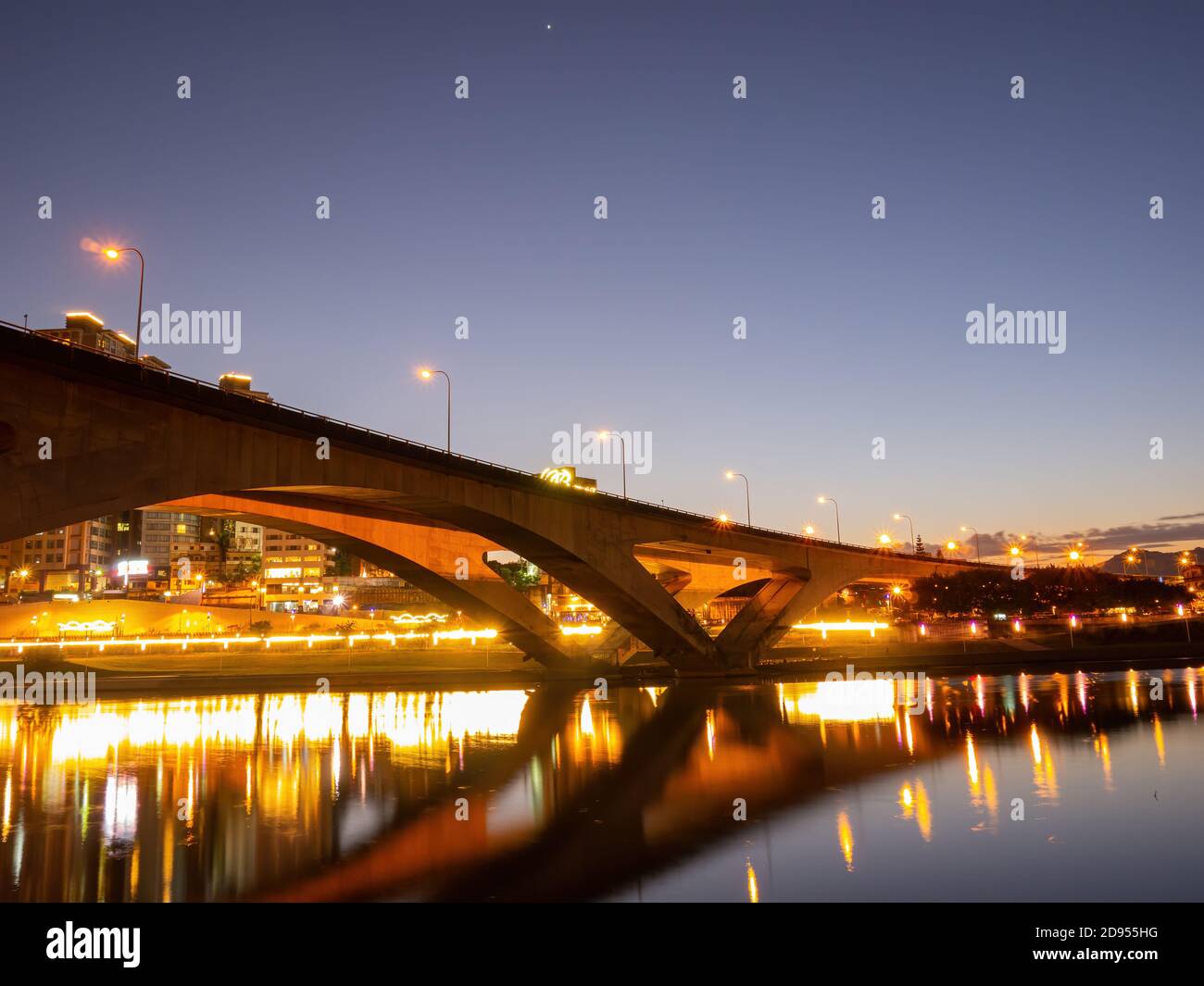 Dusk view of the Formosa Freeway at Xindian District, Taipei, Taiwan ...