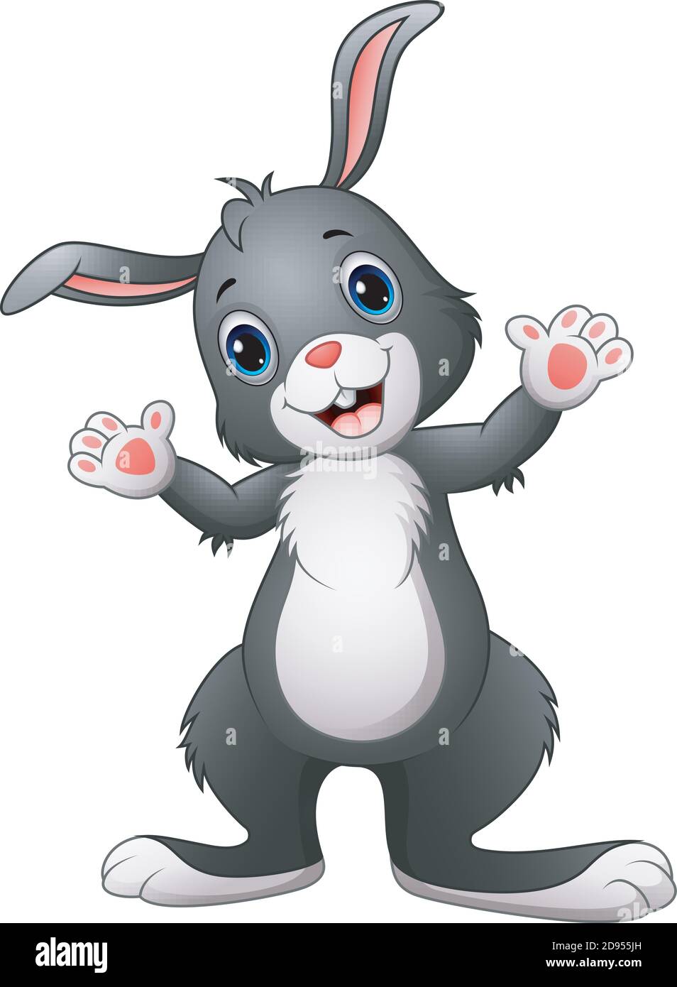 Vector illustration of Happy rabbit cartoon Stock Vector Image & Art ...