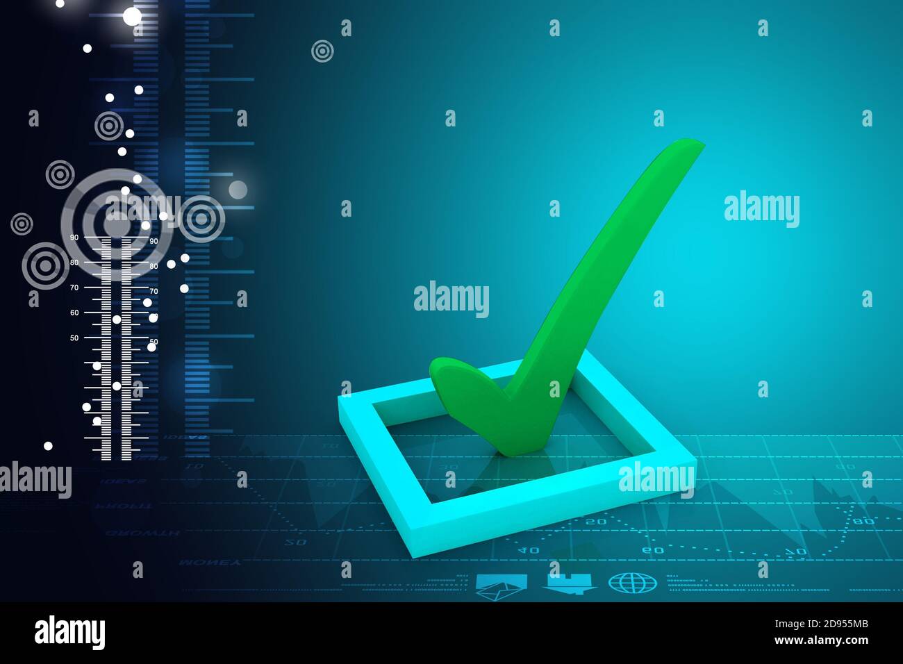 3d multi use check box with check Stock Photo - Alamy