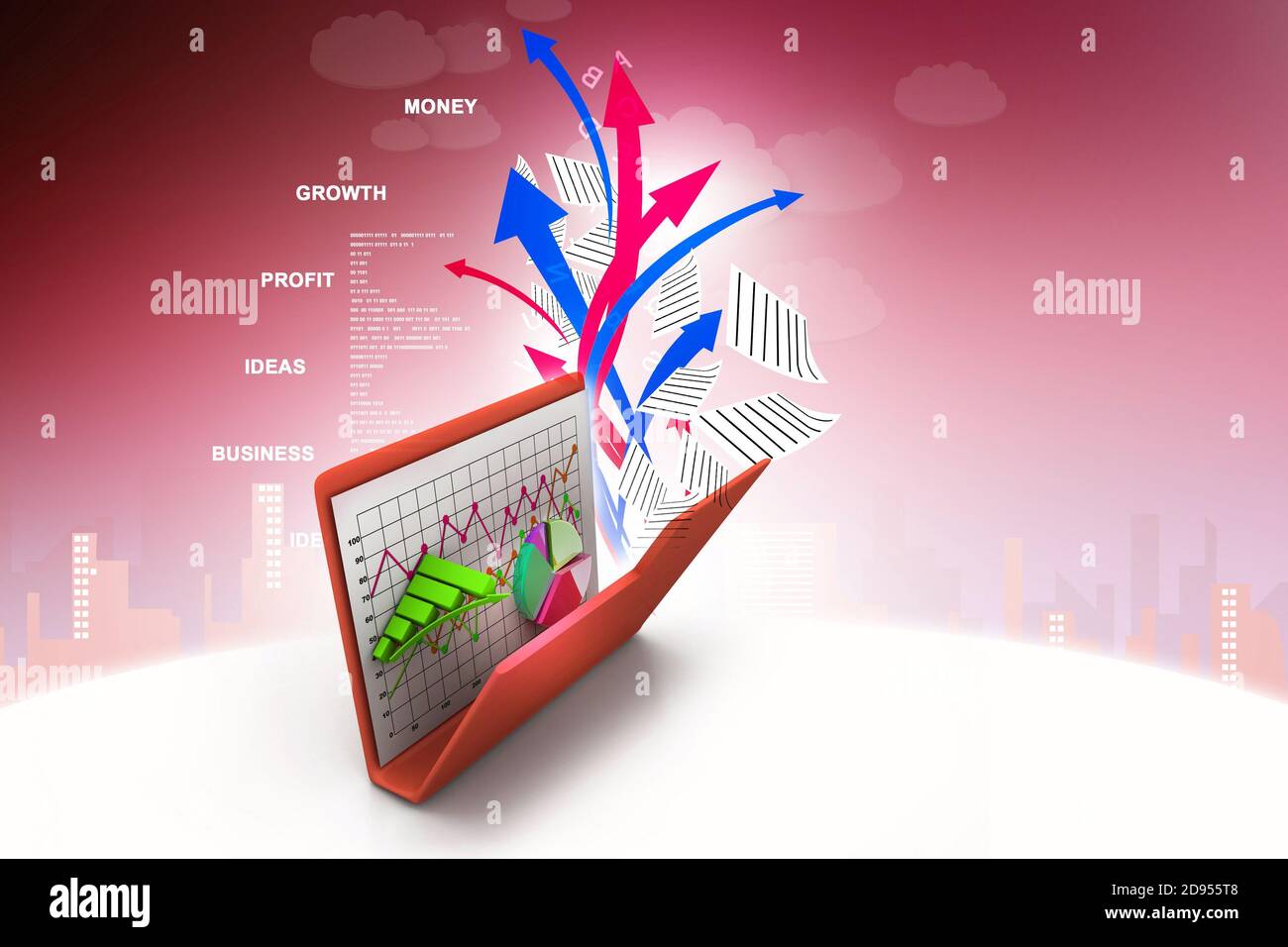folder with diagram, chart, graph Stock Photo - Alamy