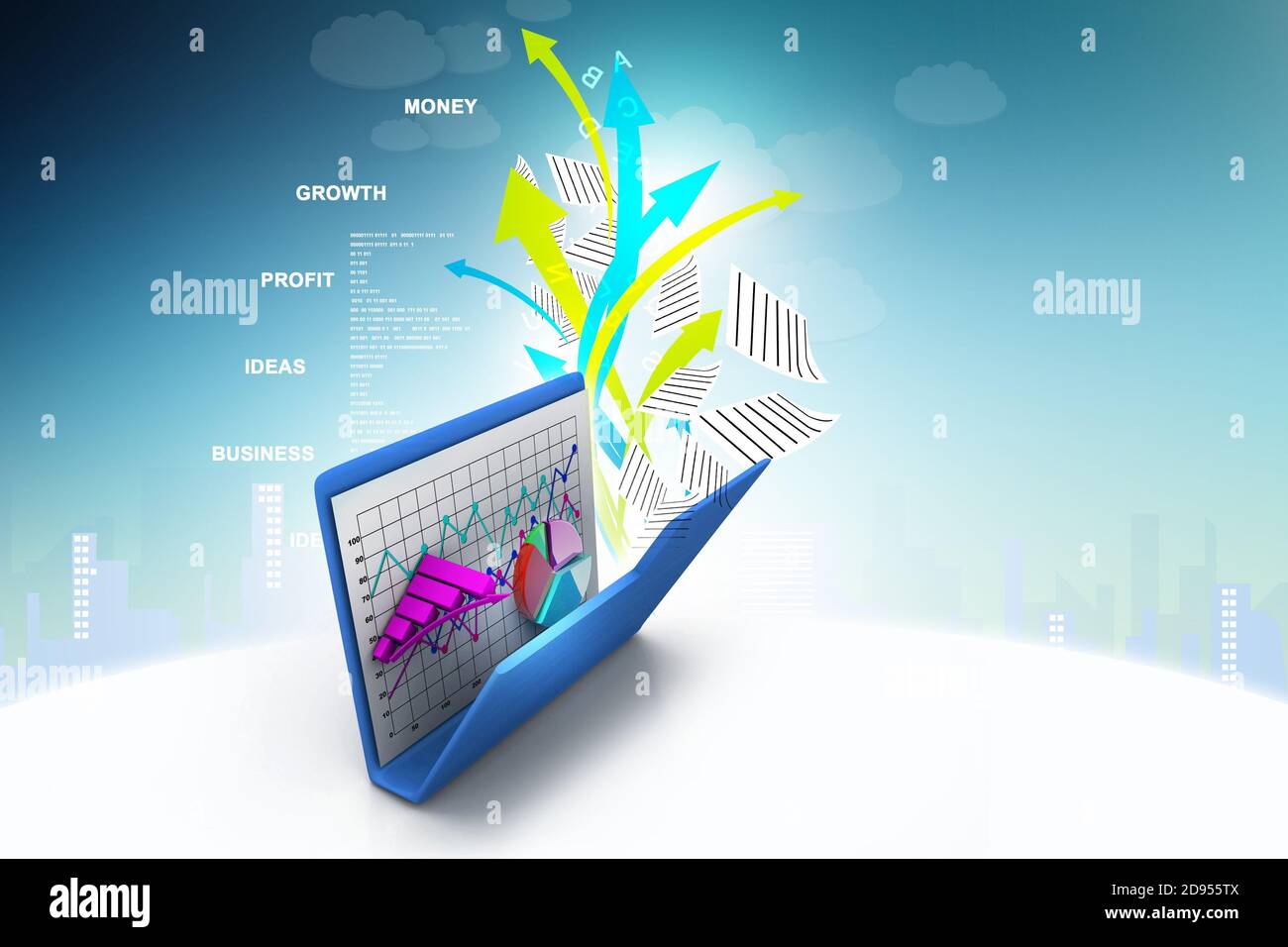 folder with diagram, chart, graph Stock Photo - Alamy