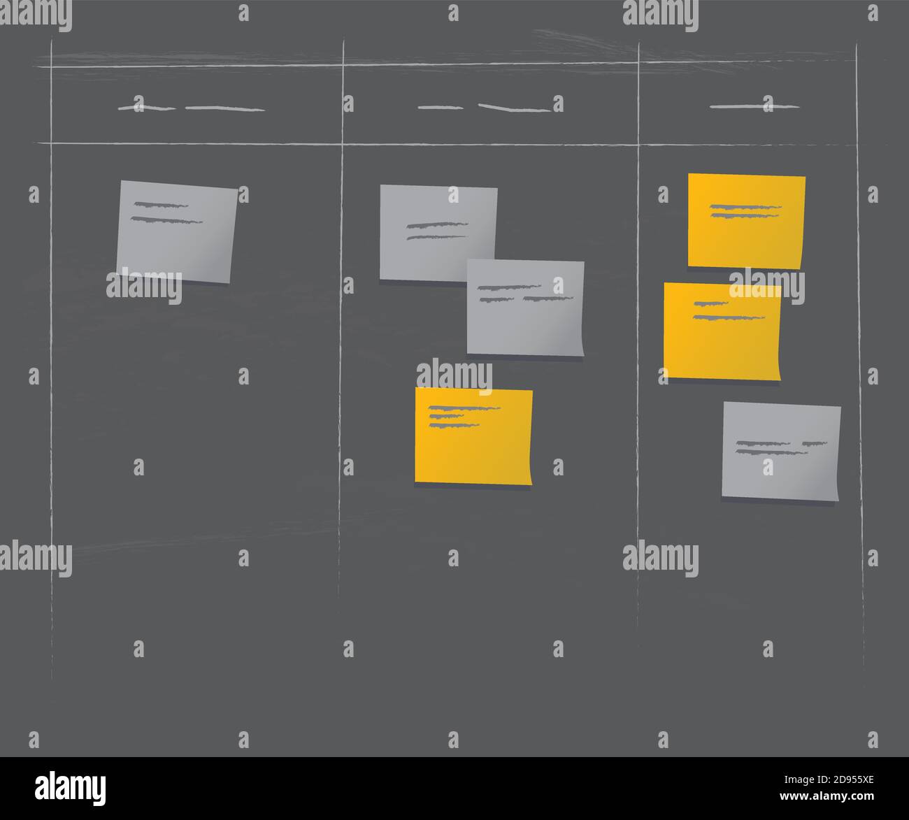 Sticky notes placed on Agile dash board concept vectors Stock Vector ...