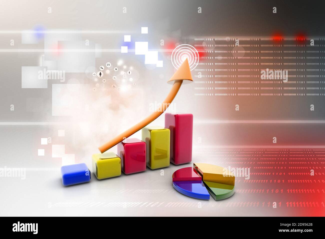 Business graph and pie chart with business concept Stock Photo - Alamy