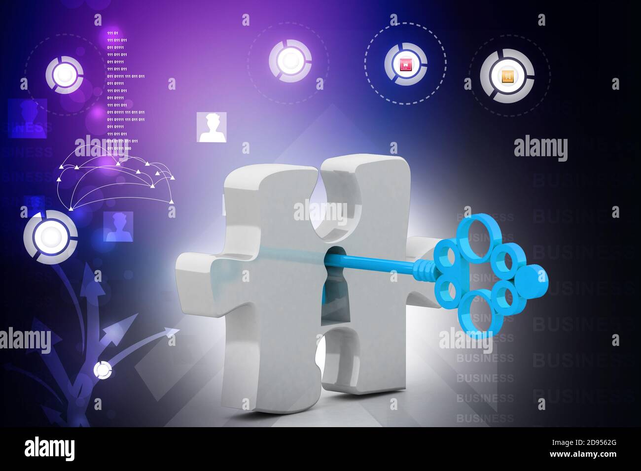 Puzzle with key Stock Photo - Alamy