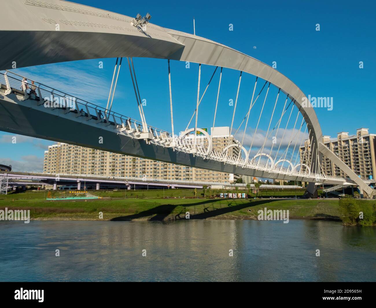 Taipei, FEB 4, 2012 - Sunny view of the Yangguang Bridge at Xindian ...