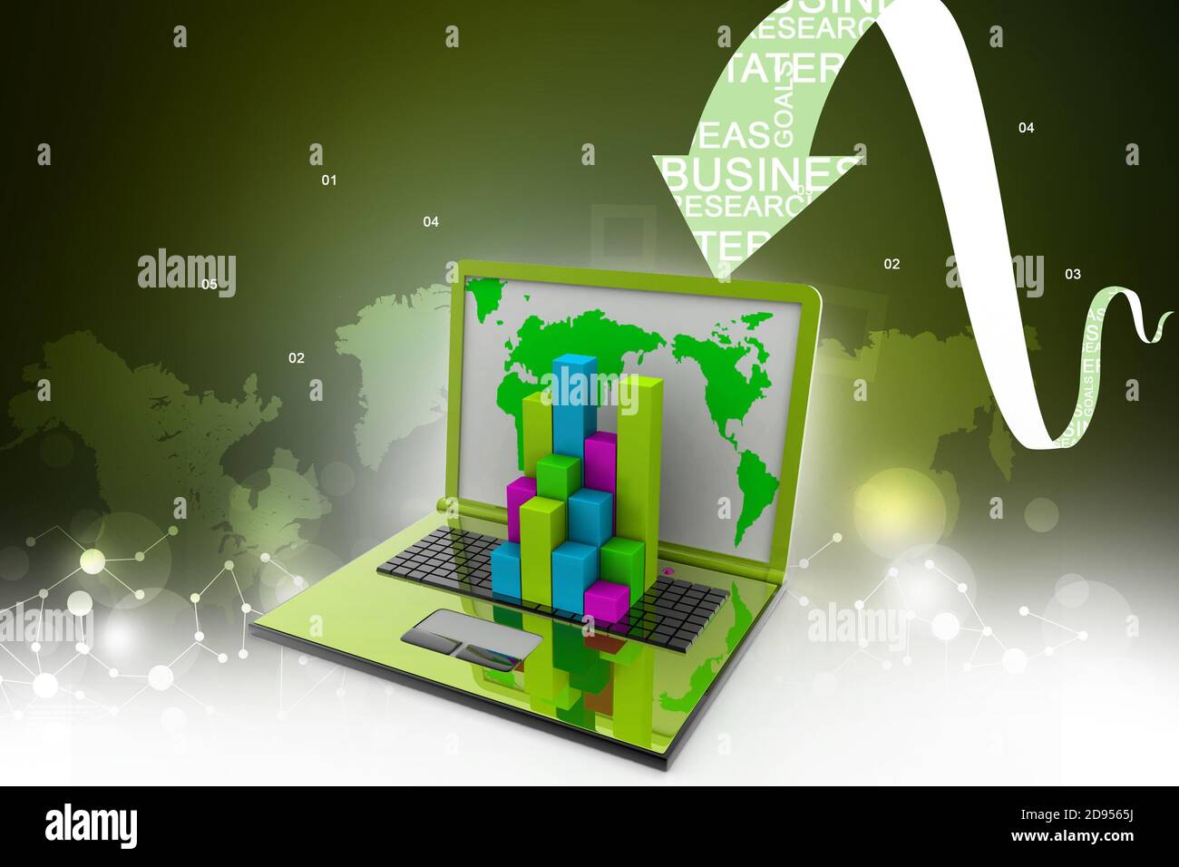 Graph in computer Stock Photo - Alamy